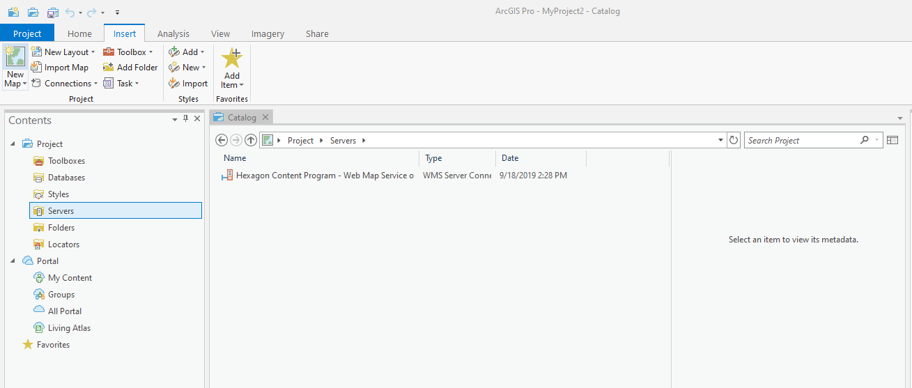 Adding Aerial Imagery as WMS to ArcGIS Pro